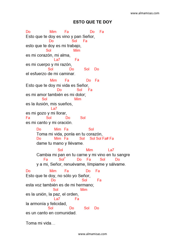 Esto Que Te Doy Letra y Acordes | PDF