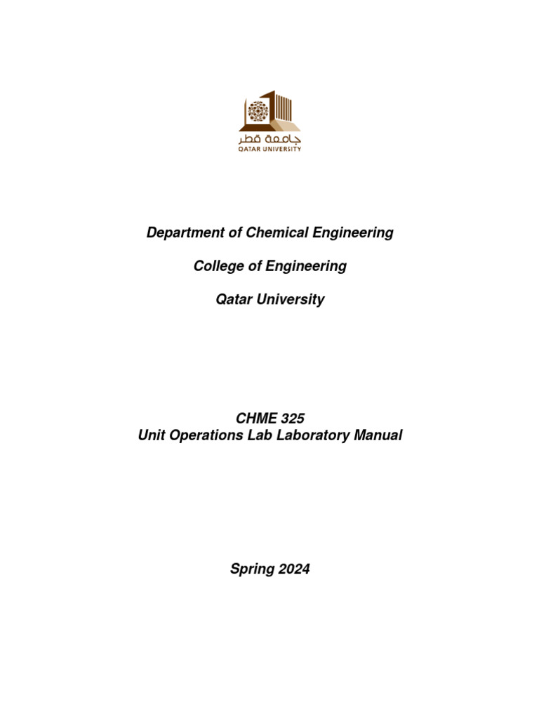 CHME325-Lab Manual Spring 2024 | PDF | Distillation | Thermodynamics
