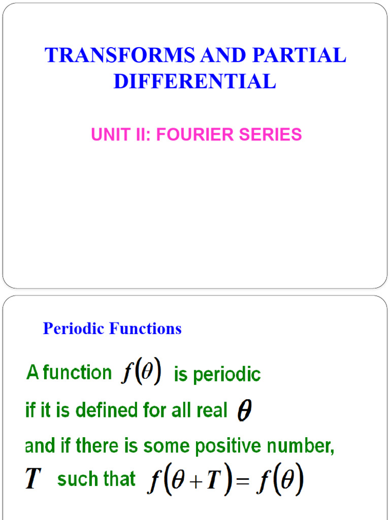 Unit II | PDF | Fourier Series | Trigonometric Functions
