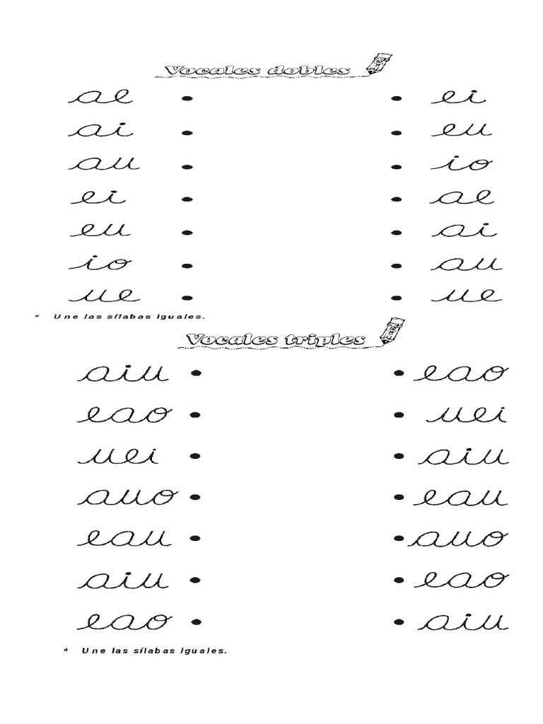 Ficha Vocales Dobles y Triples | PDF