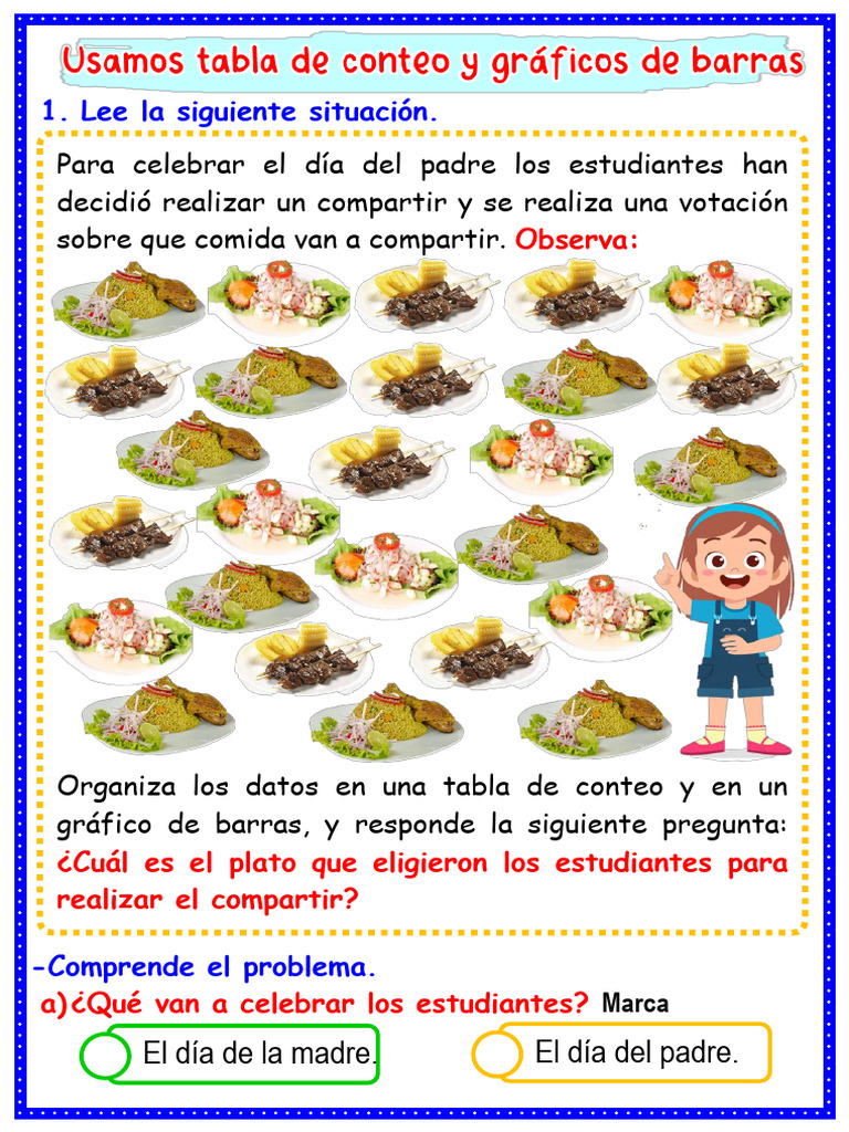 FICHA TABLA DE CONTEO Y GRÁFICO DE BARRAS | PDF