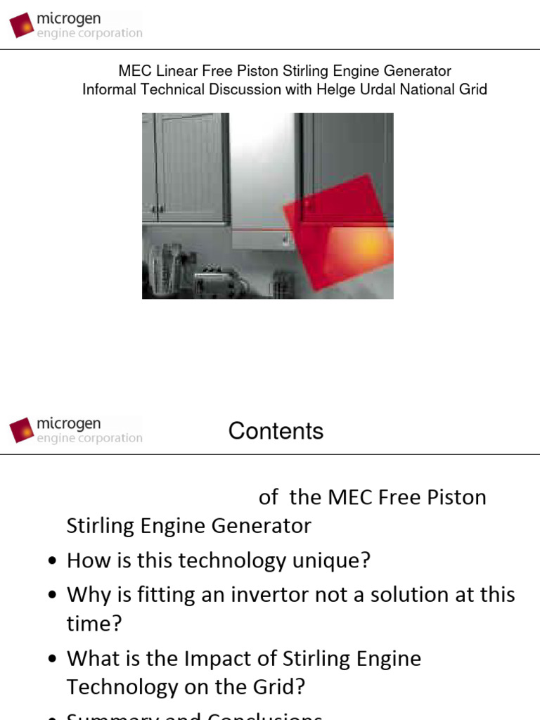 MEC Stirling Engine: Grid Integration Challenges | PDF | Electrical ...