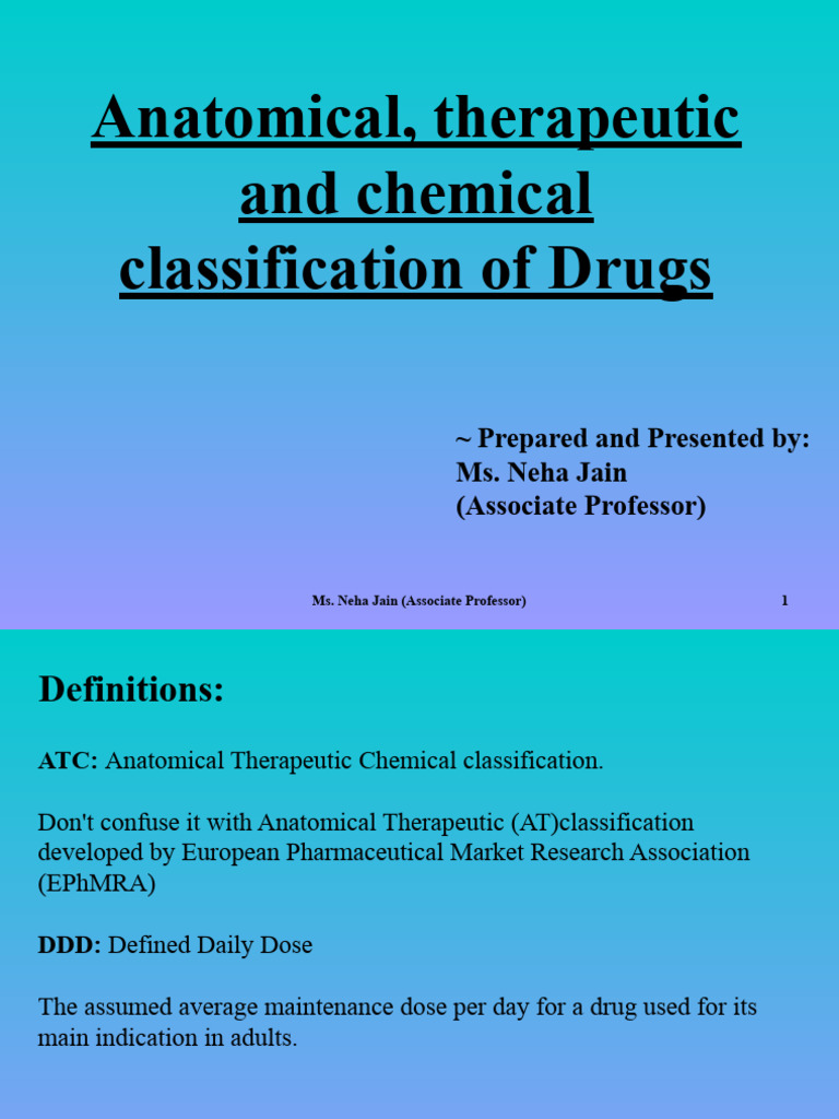ATC/DDD Drug Classification Guide | PDF | Drugs | Medicine