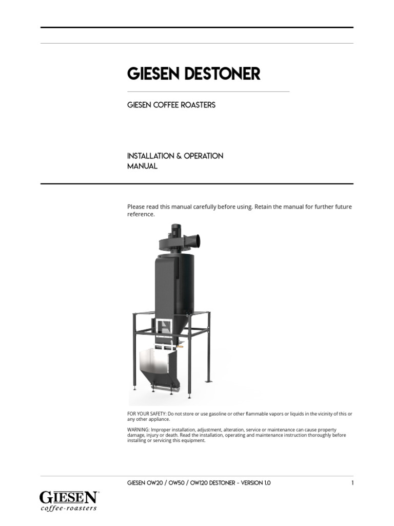 Ow20 Ow50 Ow120 Destoner Installation and Operation Manual v1.0 | PDF ...