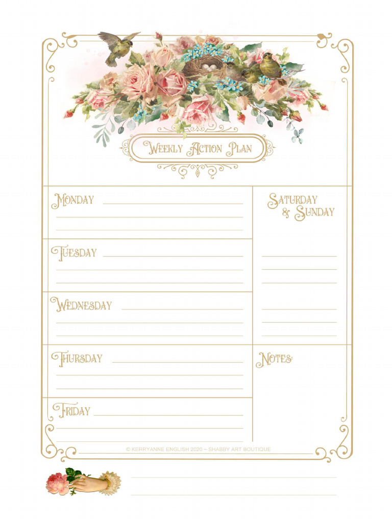 Vintage List Pages-A4-Shabby Art Boutique | PDF