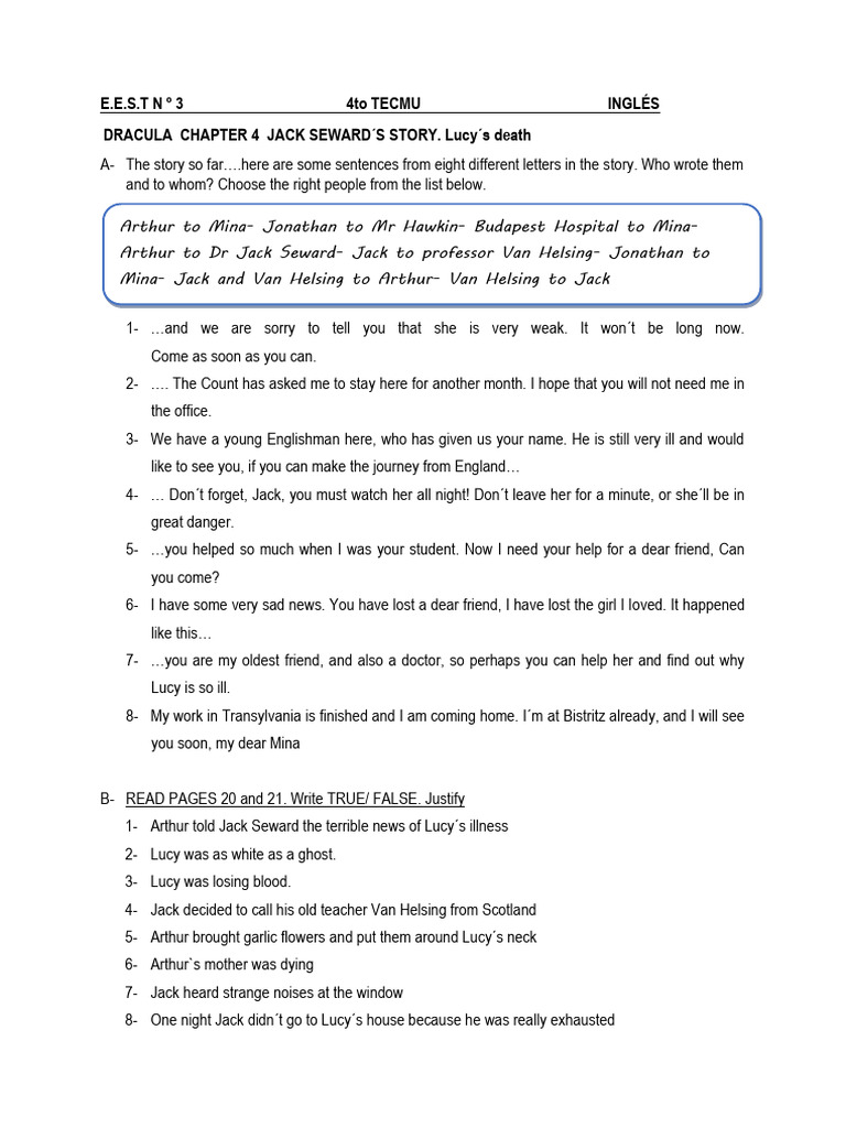 4to Tecmu Dracula Chapter 4 | PDF | Mina Harker | Abraham Van Helsing 4to Tecmu Dracula Chapter 4 | PDF | Mina Harker | Abraham Van Helsing