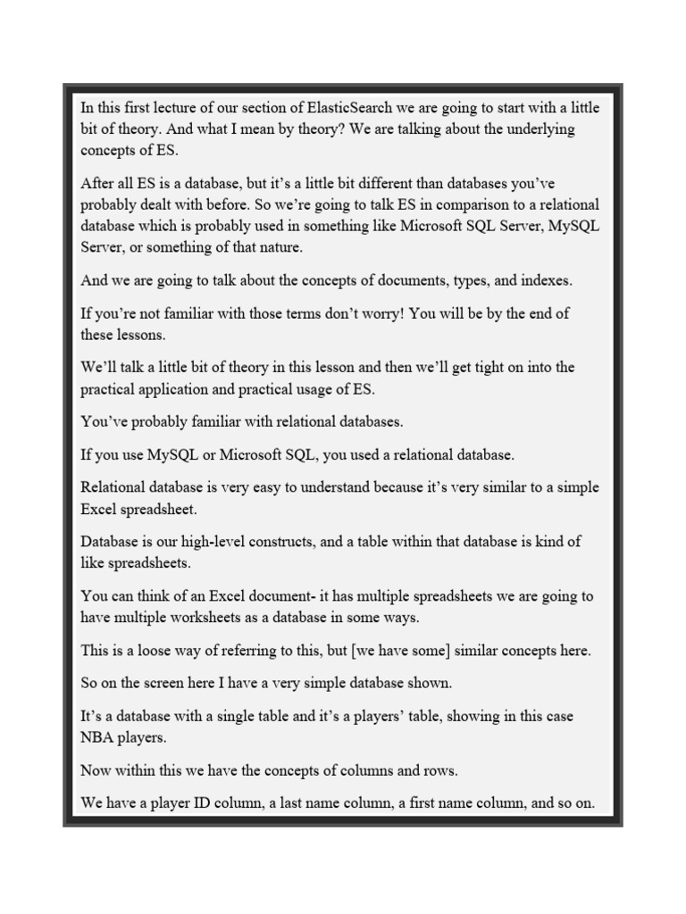 ELK 1 1 - ES Docs Types and Indexes | PDF | Databases | Database Index