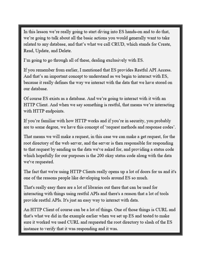 ELK 1 2 - ES Basic CRUD | PDF | Web Server | Internet & Web