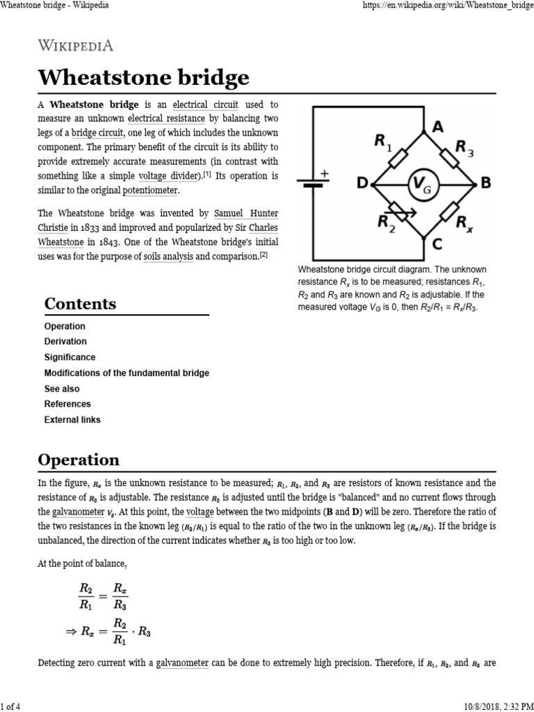 Wheatstone Bridge | PDF | Electrical Resistance And Conductance ...