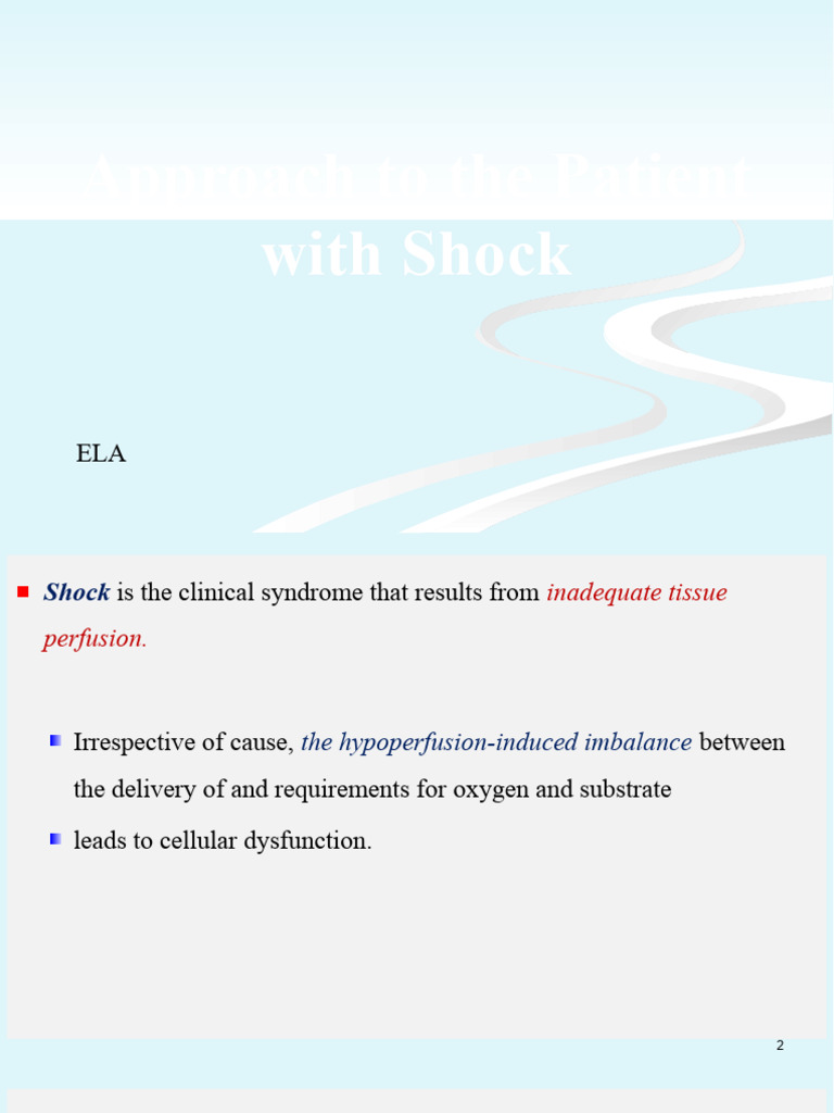 Approach To The Patient With Shock | PDF | Shock (Circulatory ...