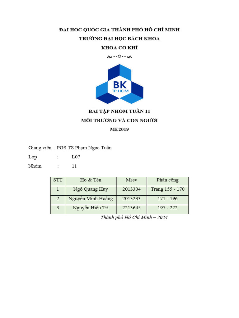 Bai Tap Nhom Tuan 11 | PDF