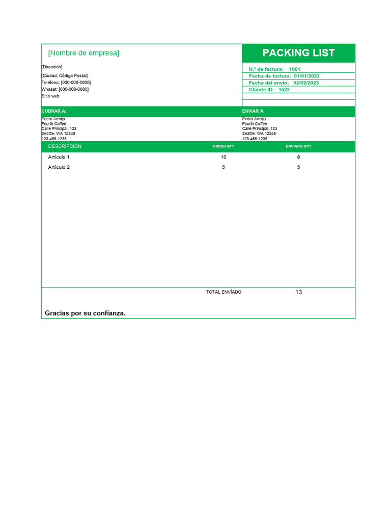 Packing-List-formato | PDF