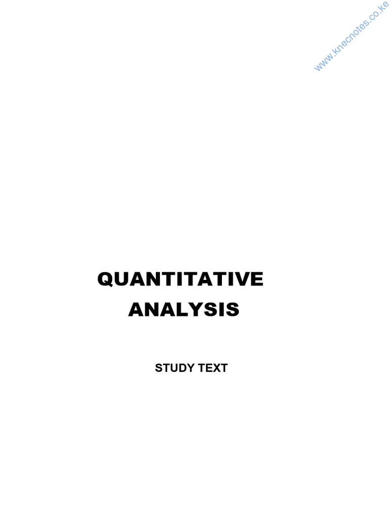 Quantitative Analysis Notes | PDF | Matrix (Mathematics) | System Of ...