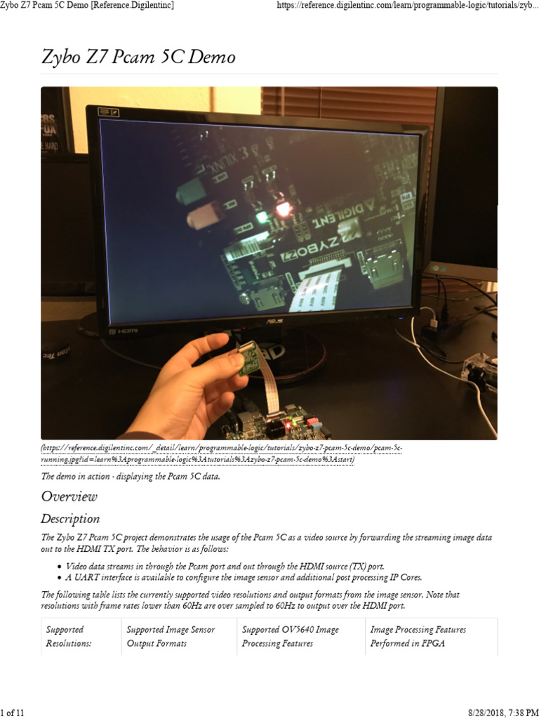 Zybo Z7 PCam 5C Demo | PDF | Hdmi | Image Editing