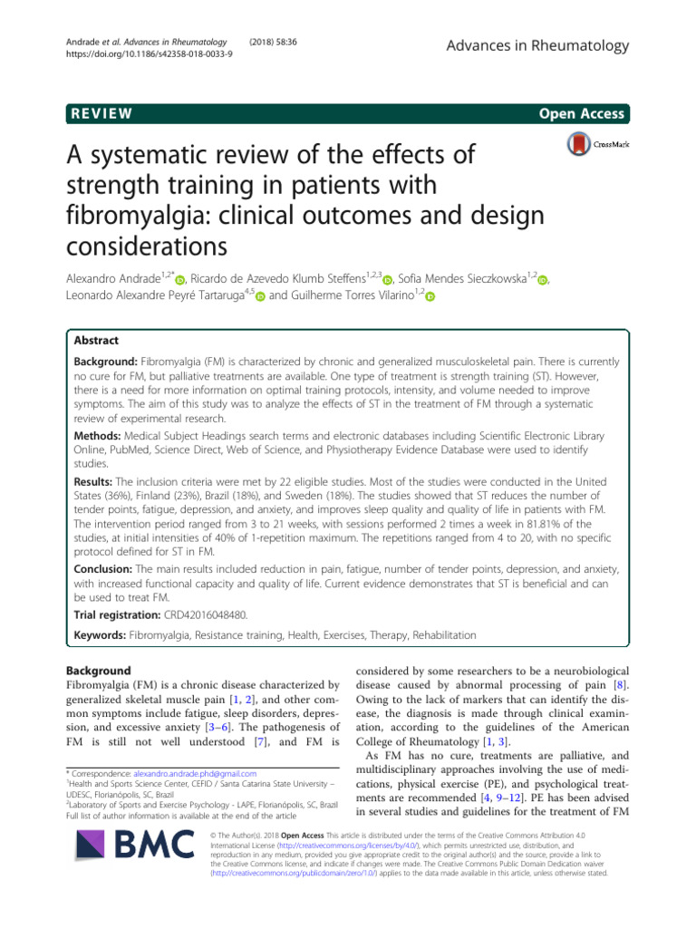 A Systematic Review of The Effects of Strength Training in Patients ...