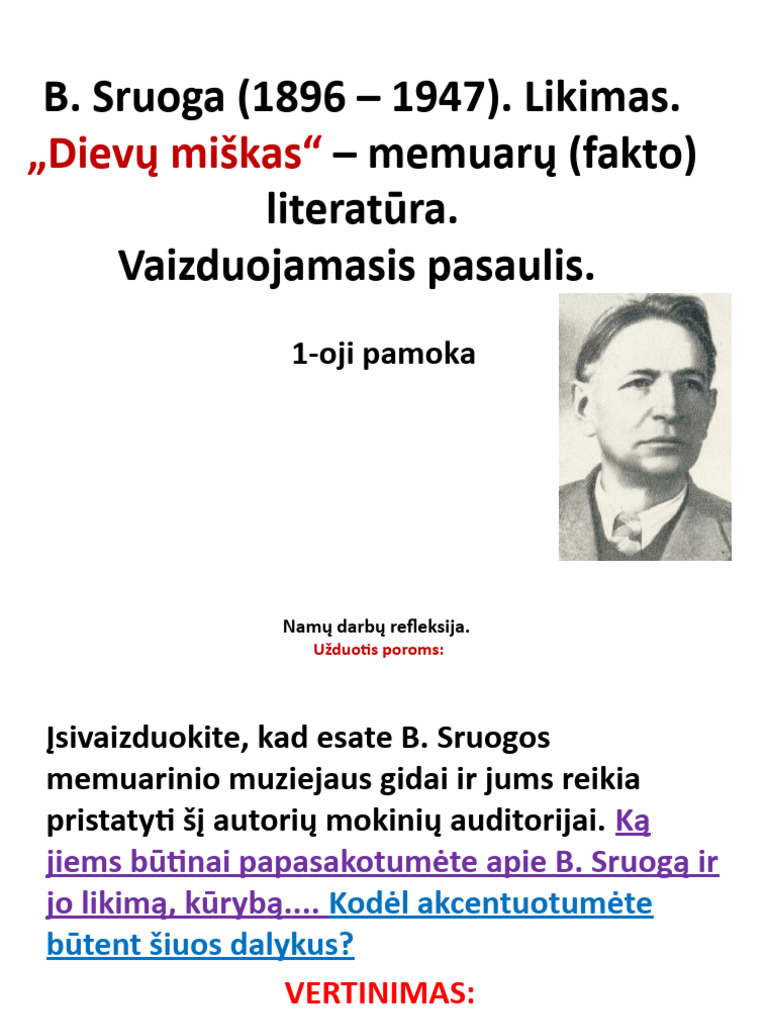 B. Sruoga 1 Pamoka | PDF