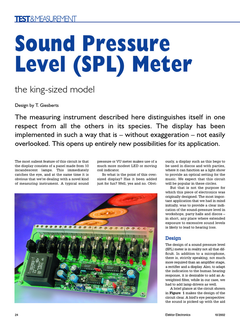 Sound Pressure Level (SPL) Meter: The King-Sized Model | Download Free ...