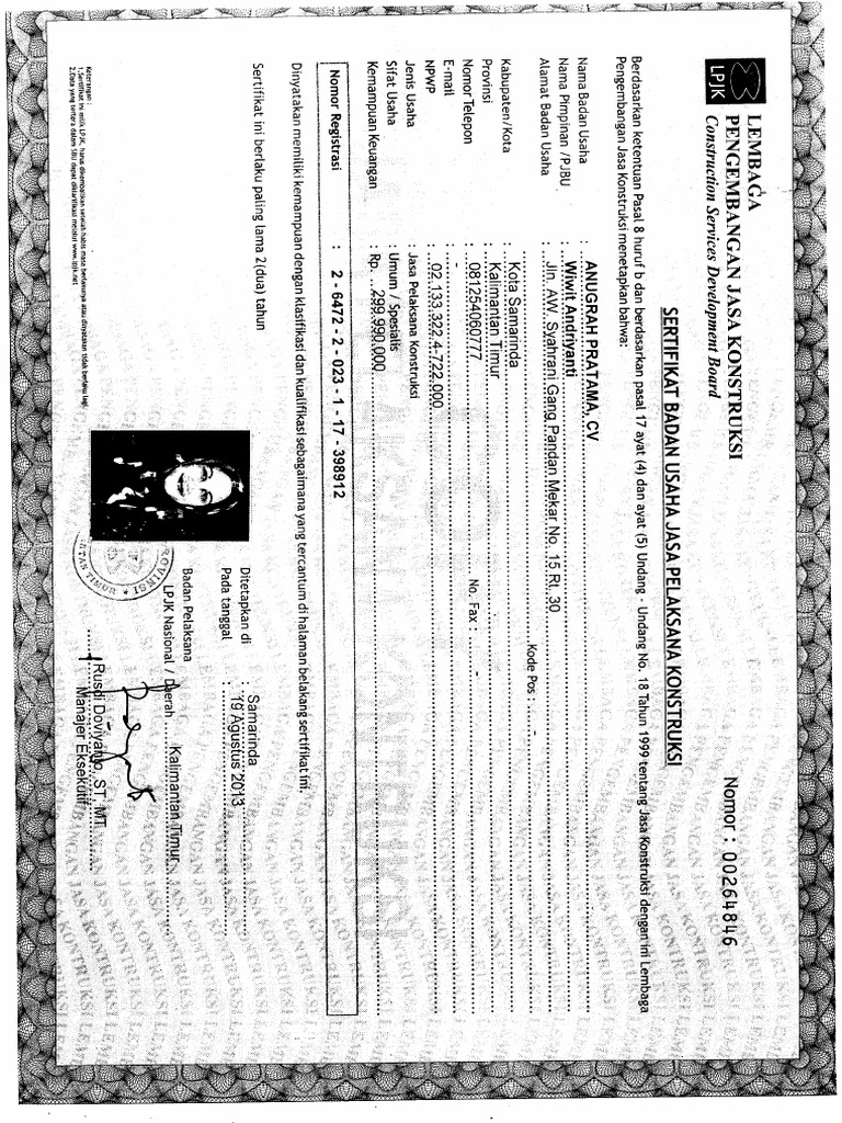 Biodata Cv. Anugrah Pratama | PDF