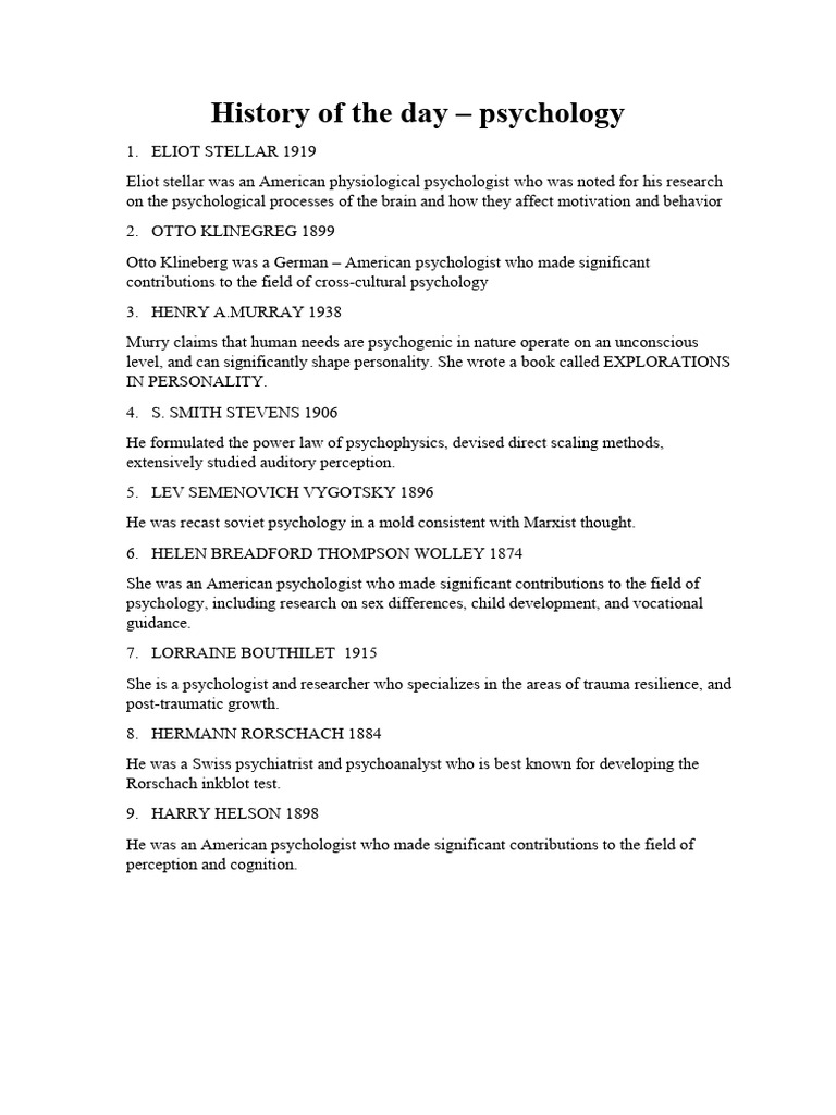 Key Figures in Psychology History | PDF