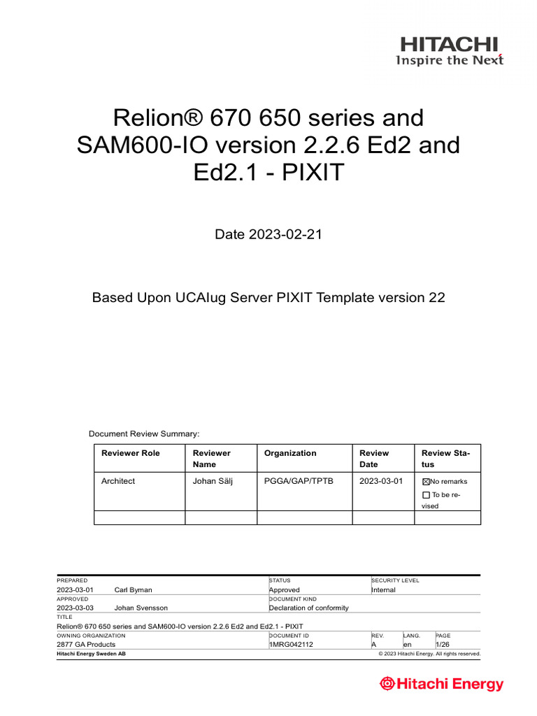 1MRG042112 - en Relion - 670 - 650 - Series - SAM600-IO - Version - 2 ...