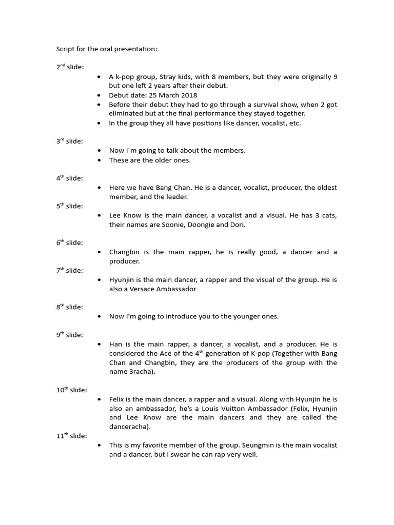 Script For The Oral Presentation, Final | PDF