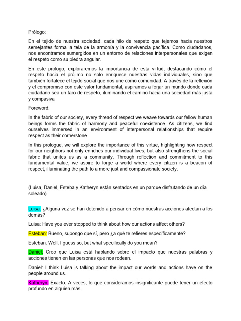 Dialogo Como Ser Un Buen Ciudadano | PDF