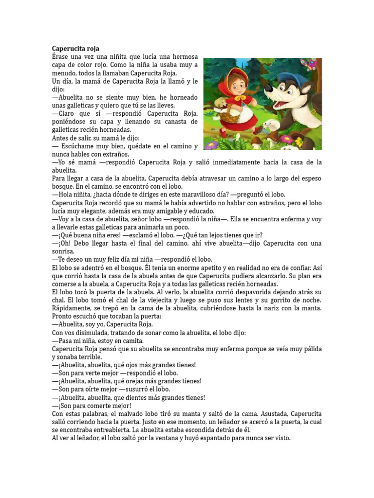 Cuentos clásicos: Caperucita y más | PDF | Caperucita Roja | Cuentos de ...