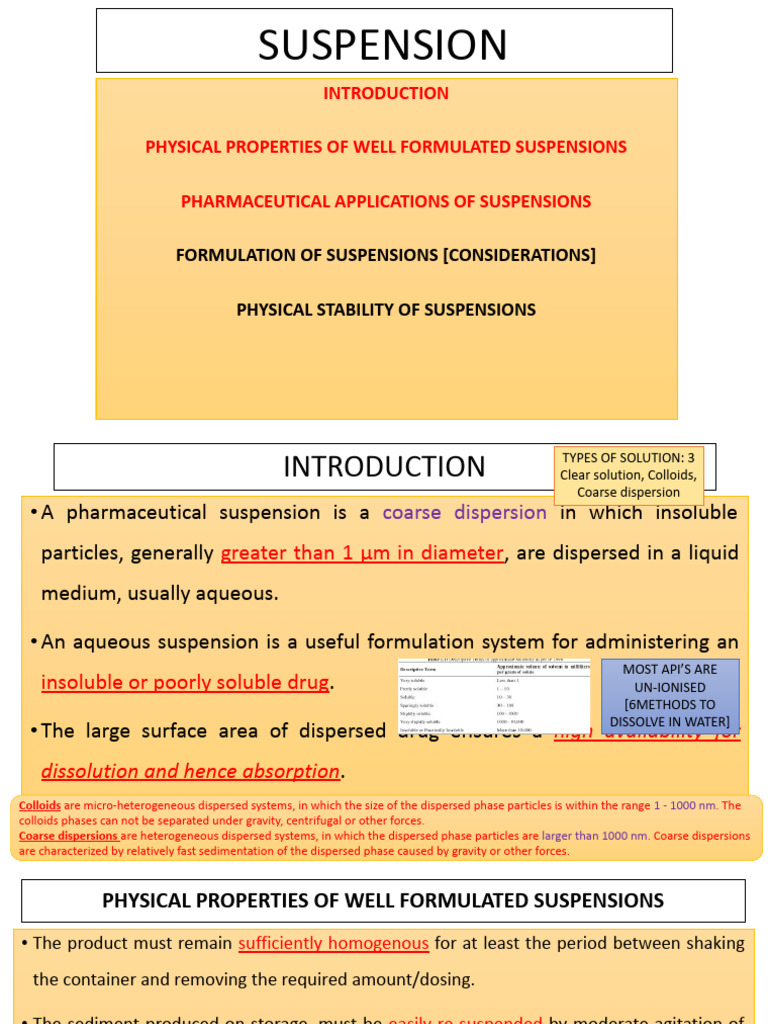 Suspensions | PDF | Surfactant | Colloid