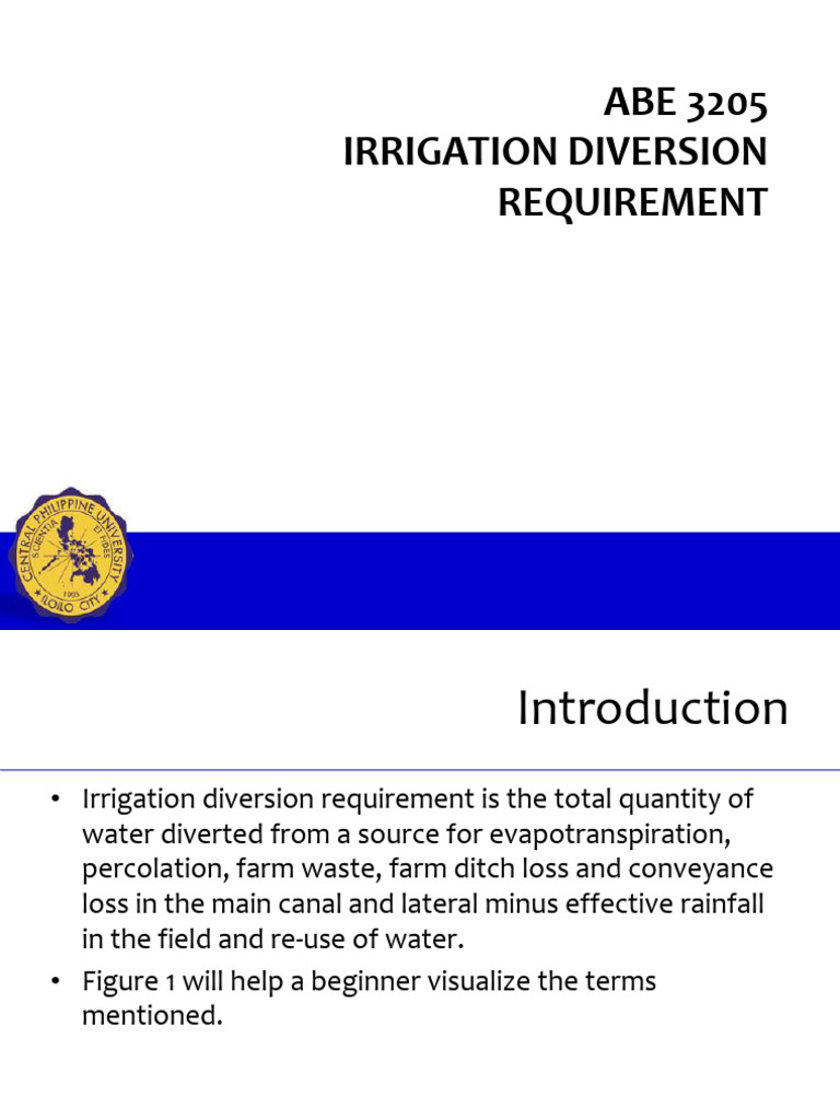 Irrigation Diversion Requirement | PDF | Evapotranspiration | Soil