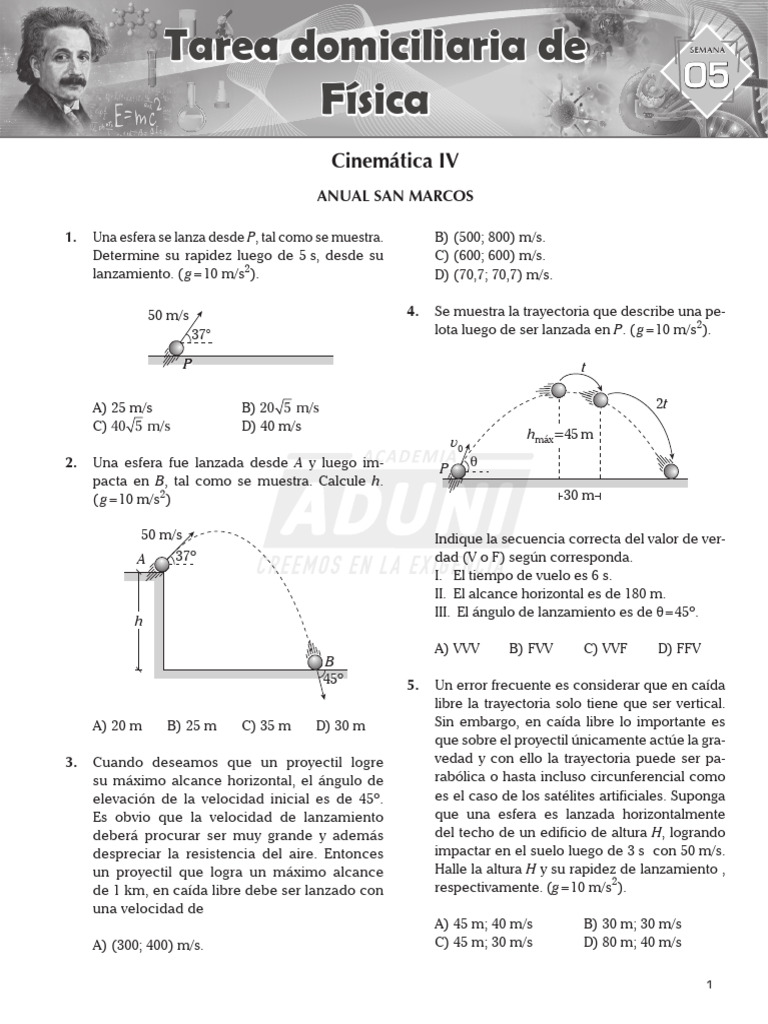 Física Sem 5 Pdf Dinámica Mecánica Tasas Temporales