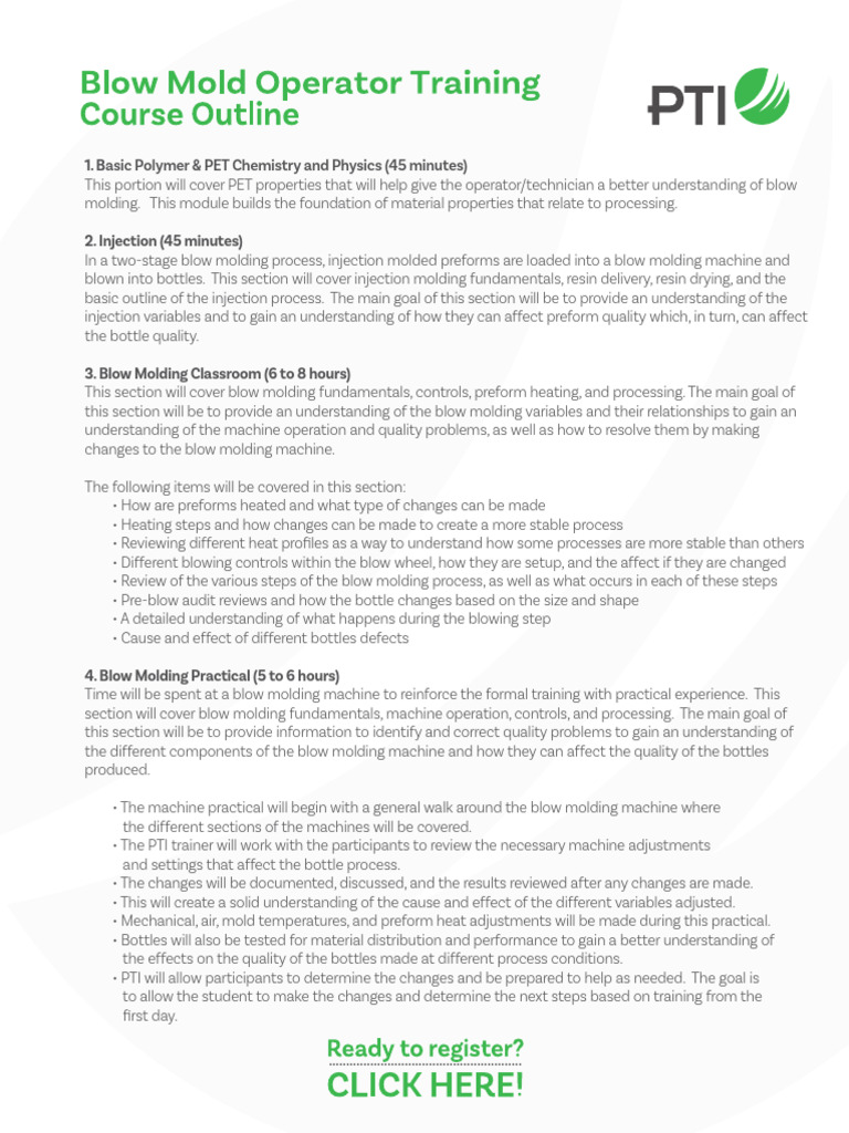 Blow Molding Training for Operators | PDF | Causality | Materials