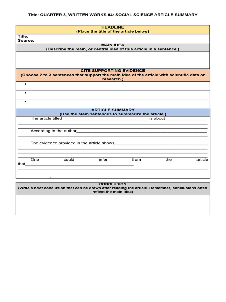 Quarter 3 Written Works 4 Social Science Article Sex Sexualtiy And Gender Relations Pdf