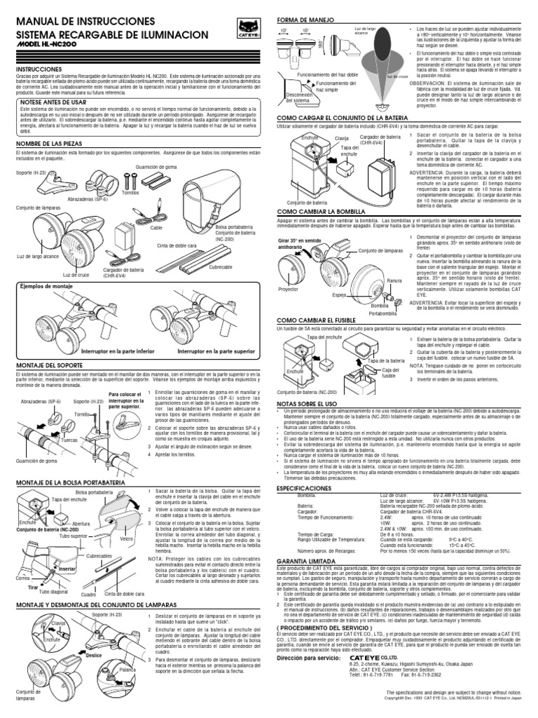 NC200 (UL) Es | PDF | Cambiar | Enchufes y tomas de corriente alterna