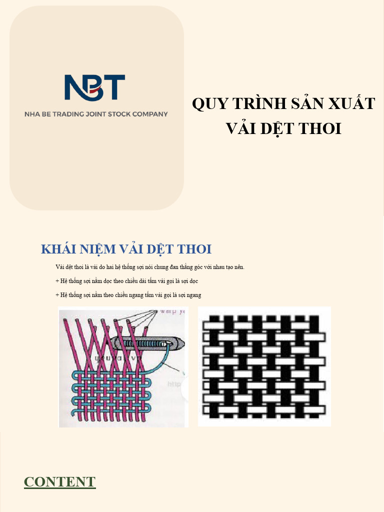Quy Trinh San Xuat Vai Det Thoi | PDF