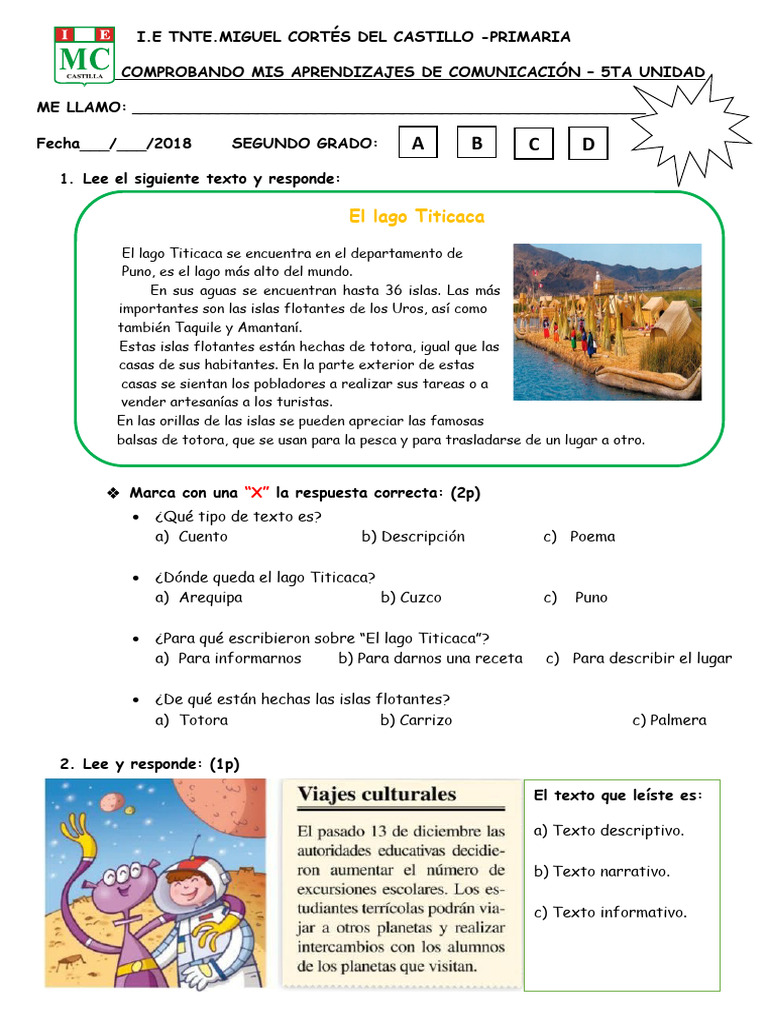 examen de comunicacion 2 | PDF
