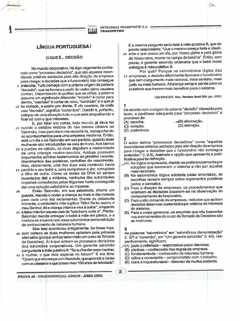 Prova Petrobas | PDF