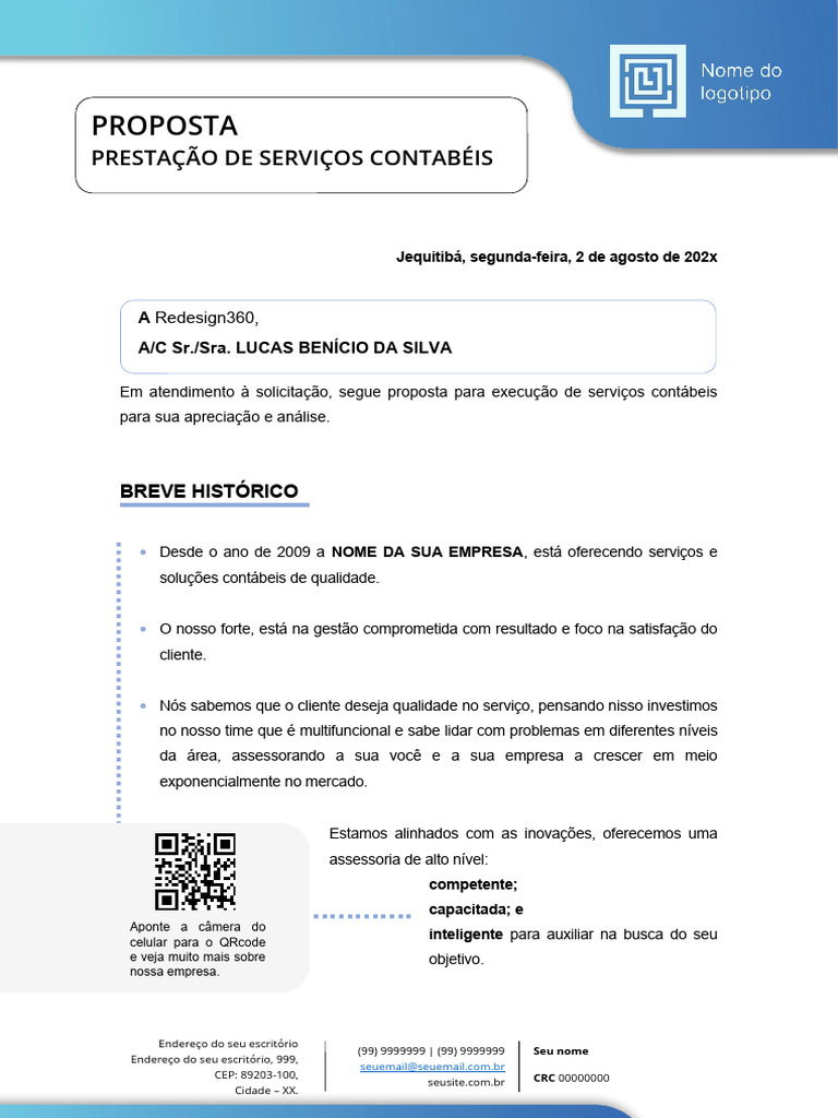 Proposta de Prestação de Serviços Contábeis Ii | PDF | Contabilidade ...