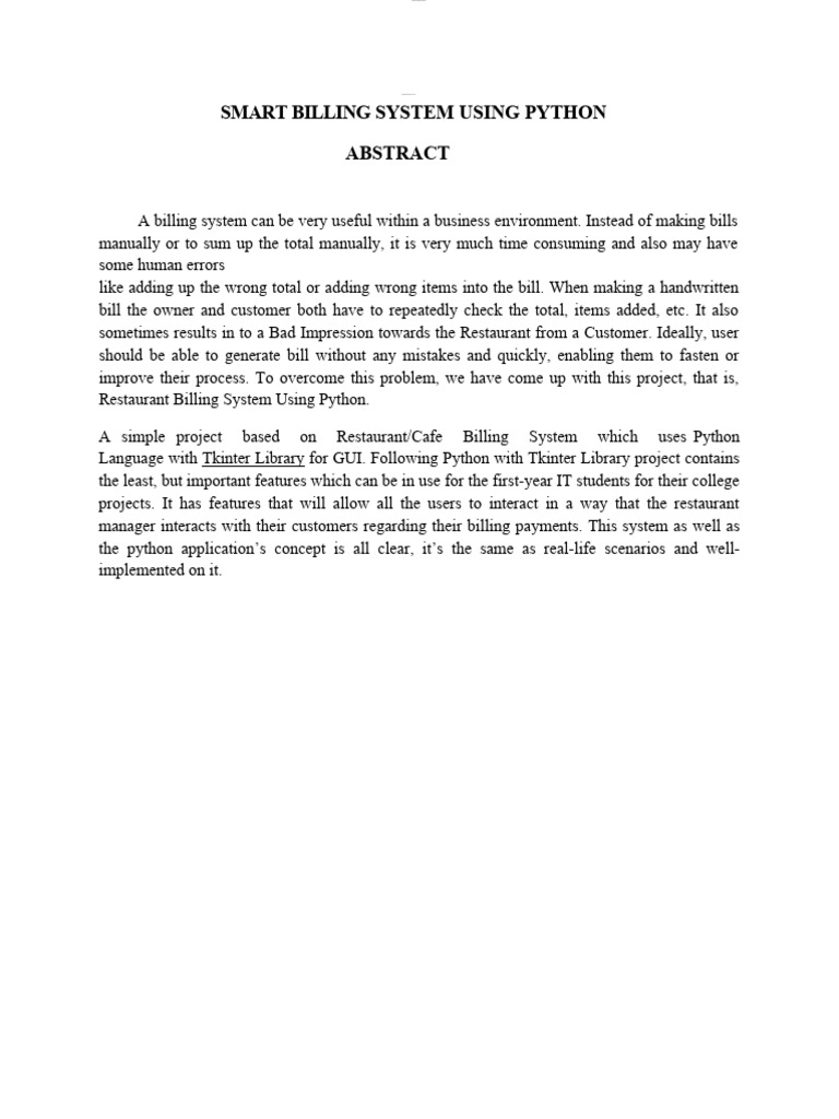 Smart Billing System | Download Free PDF | System | Use Case