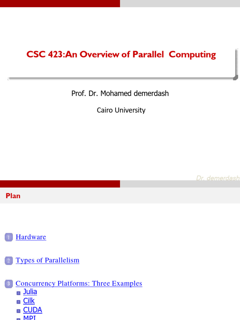 1 An Overview Of Parallel Computing Pdf Parallel Computing Computer Engineering