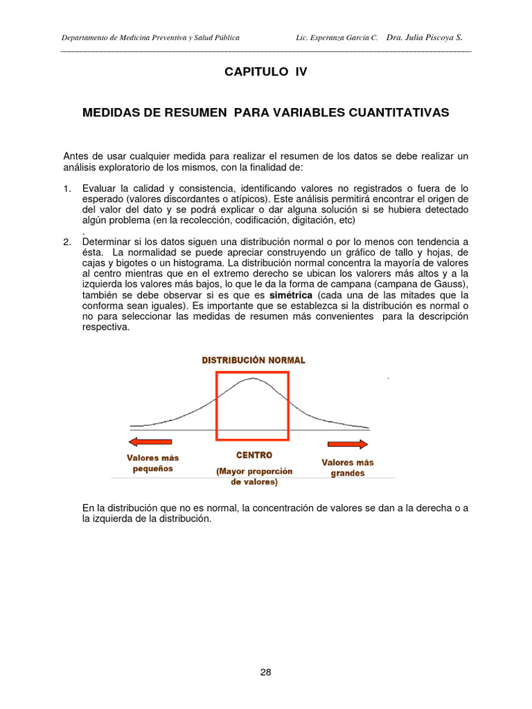 05 Medidas de Resumen Variables Cuantitativas | Descargar gratis PDF | Desviación Estándar ...