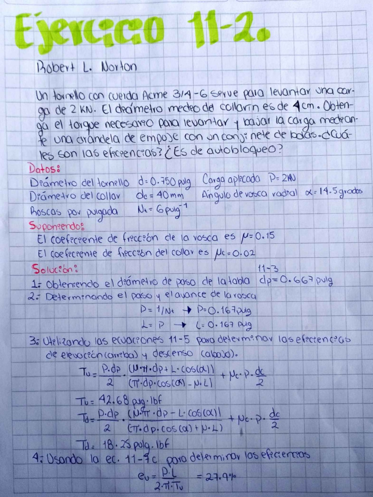 Ejercicios 11.2 y 11.13 | PDF