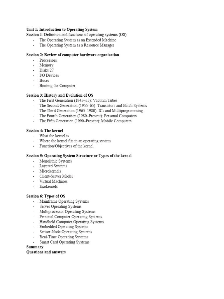 Operating System Sec&Session | PDF | Operating System | Kernel ... Operating System Sec&Session | PDF | Operating System | Kernel ...