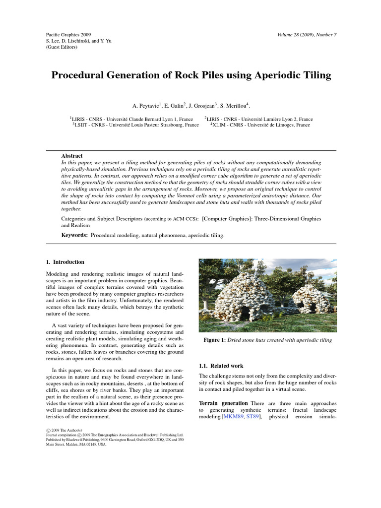 Procedural Generation of Rock Piles Using Aperiodic Tiling: MKM89 ST89 ...