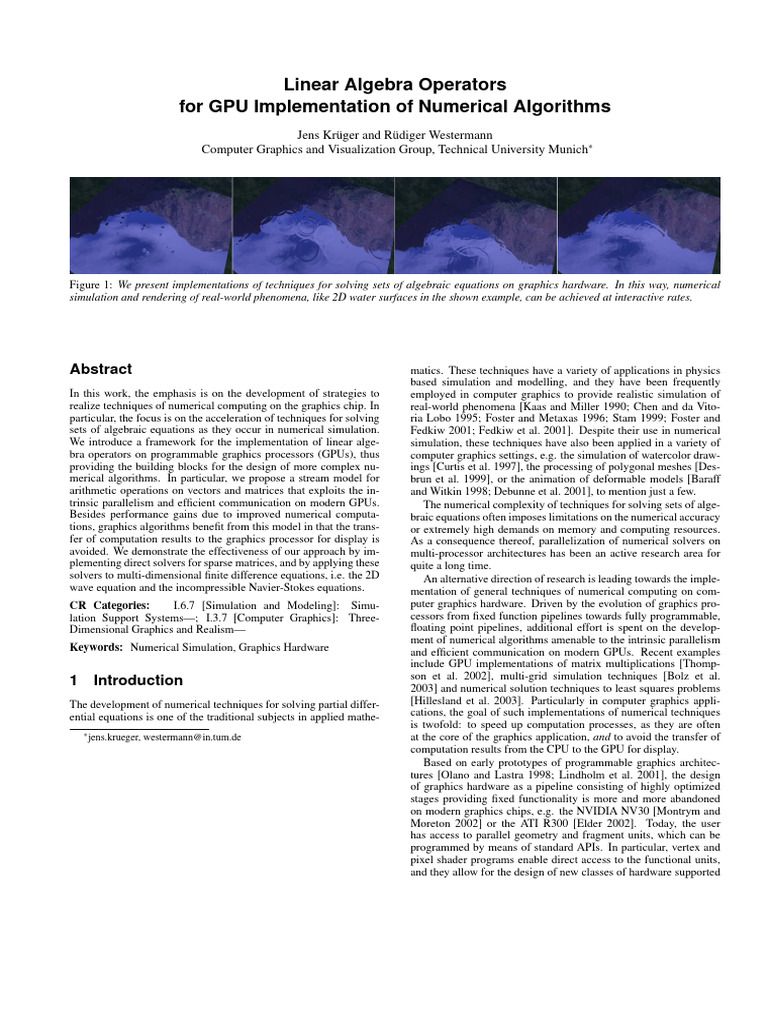 GPU - Linear Algebra Operators For GPU Implementation of Num | PDF | Matrix (Mathematics ...