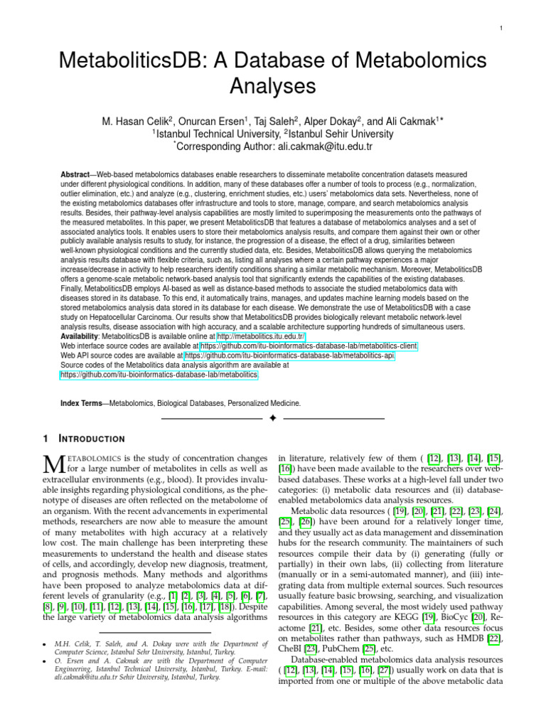 Metabolomics Analysis for Researchers | PDF | Metabolomics | Databases