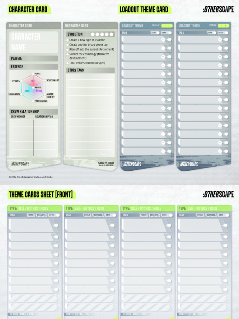 MetroOtherscape - Fillable Character Sheets (Printer-Friendly) | PDF
