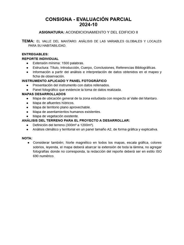 Consigna y Rubrica de Evaluación de Aco Ii - Parcial | PDF