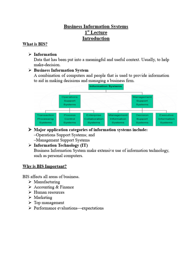 Business Information Systems | PDF | Information System | System