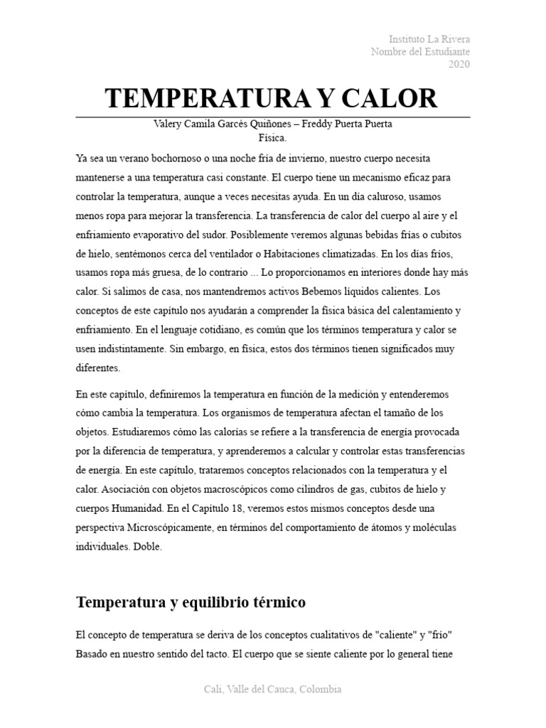 Calor | PDF | Temperatura | Calor