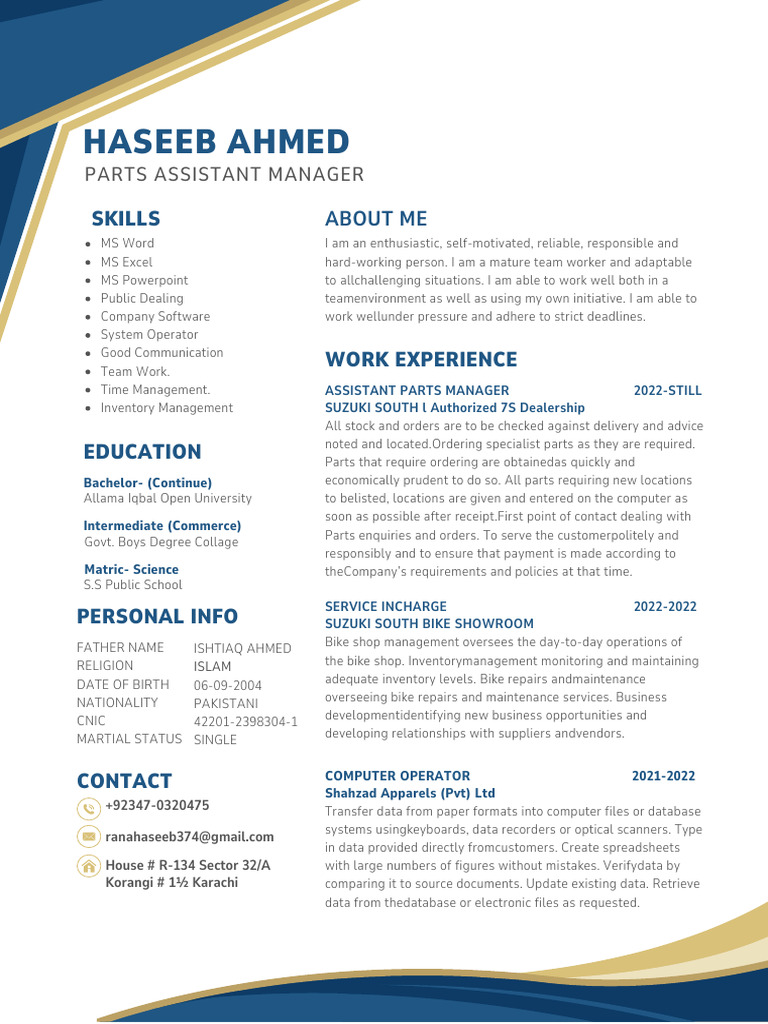Resume Haseeb | PDF | Computing | Information Technology